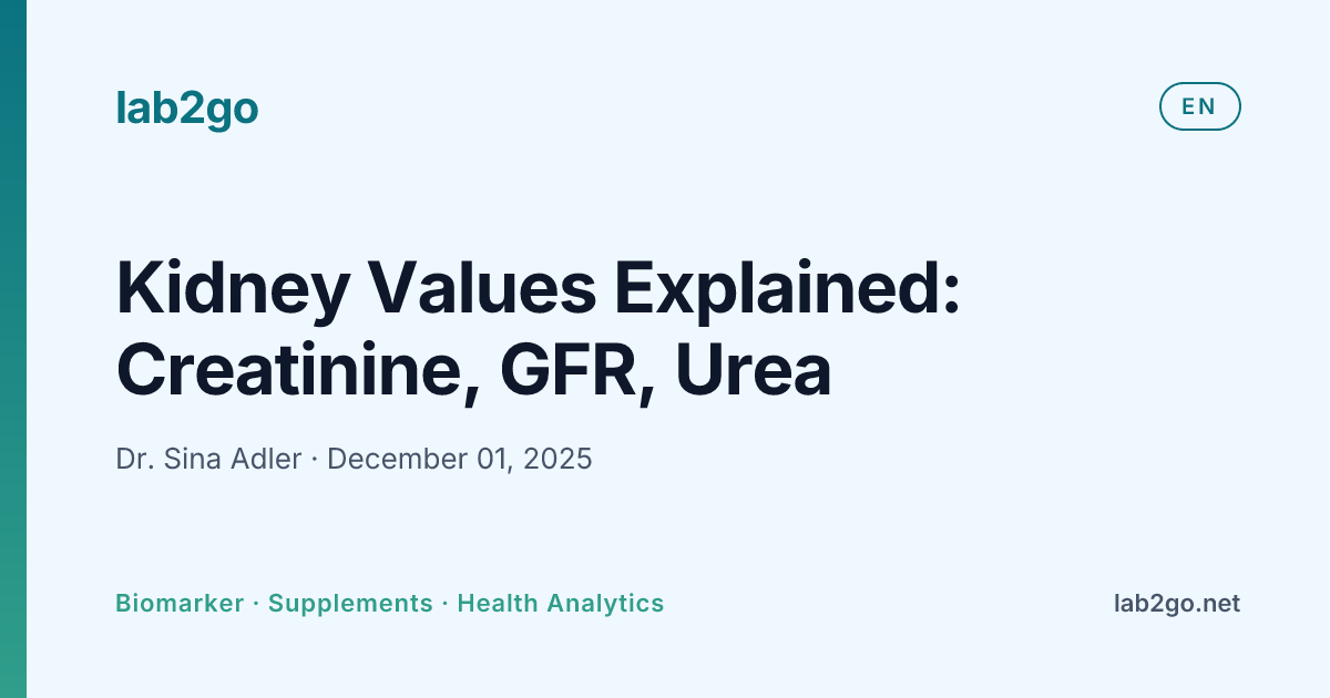 Kidney Values Explained 2026: Creatinine, GFR, Urea | Lab2go